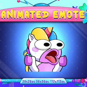 POG Unicorn Animated Emote, Animated Cute POG Unicorn Twitch Discord ...