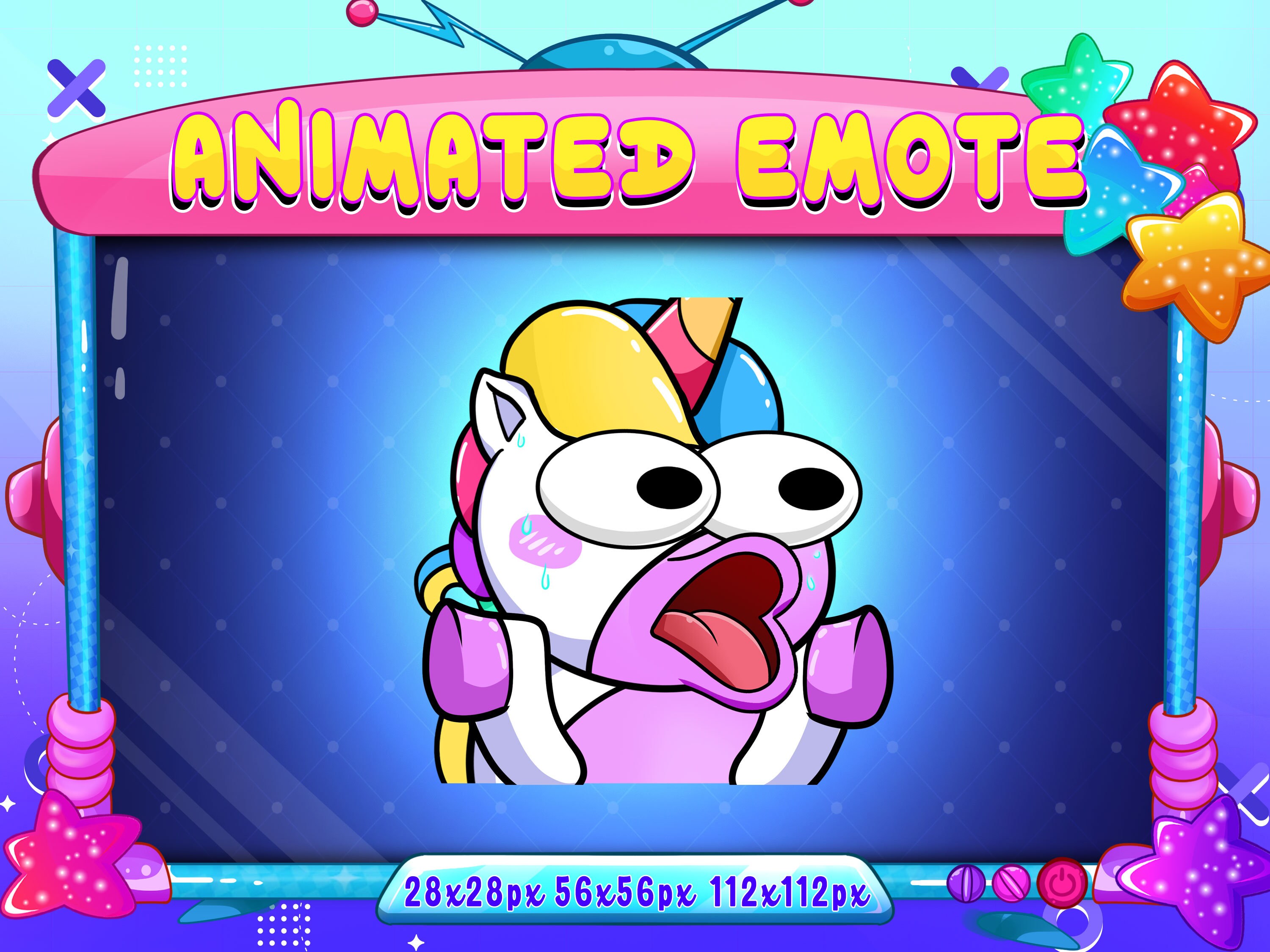 POG Unicorn Animated Emote, Animated Cute POG Unicorn Twitch Discord ...