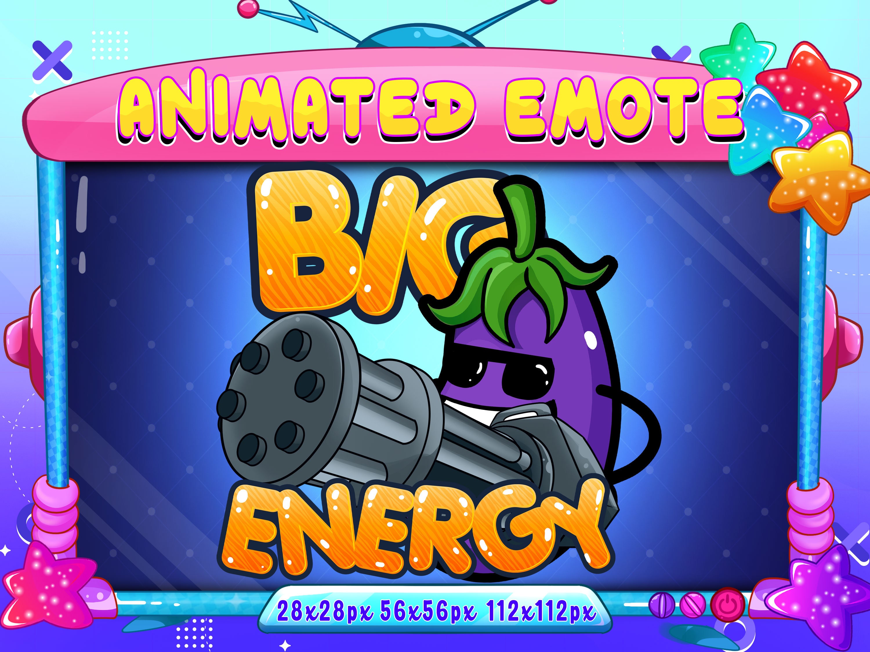 Big Energy Eggplant Machine Gun Animated Emote, Eggplant Shooting ...