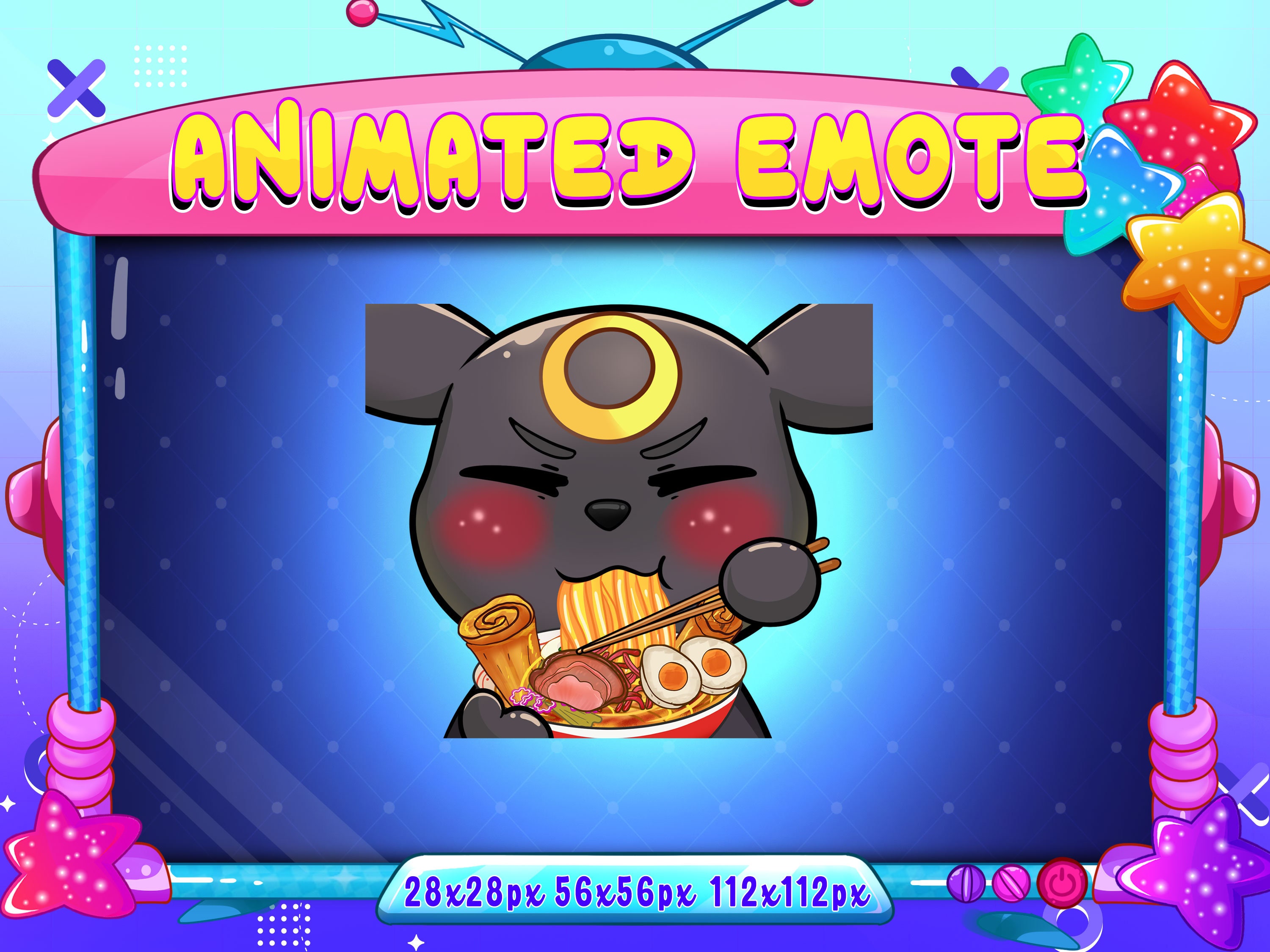 Eating Ramen Umbreon Animated Emote, Animated Ramen Umbreon Twitch ...