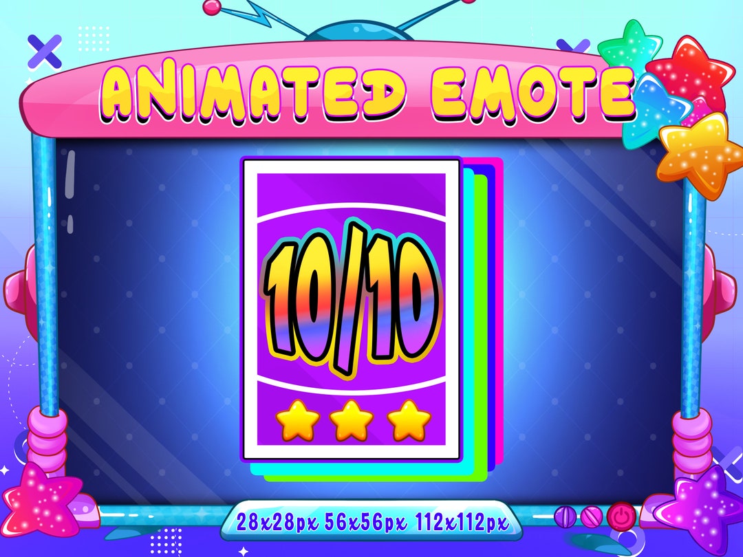 10/10 Card Animated Emote, Animated Perfect Score Twitch Discord ...