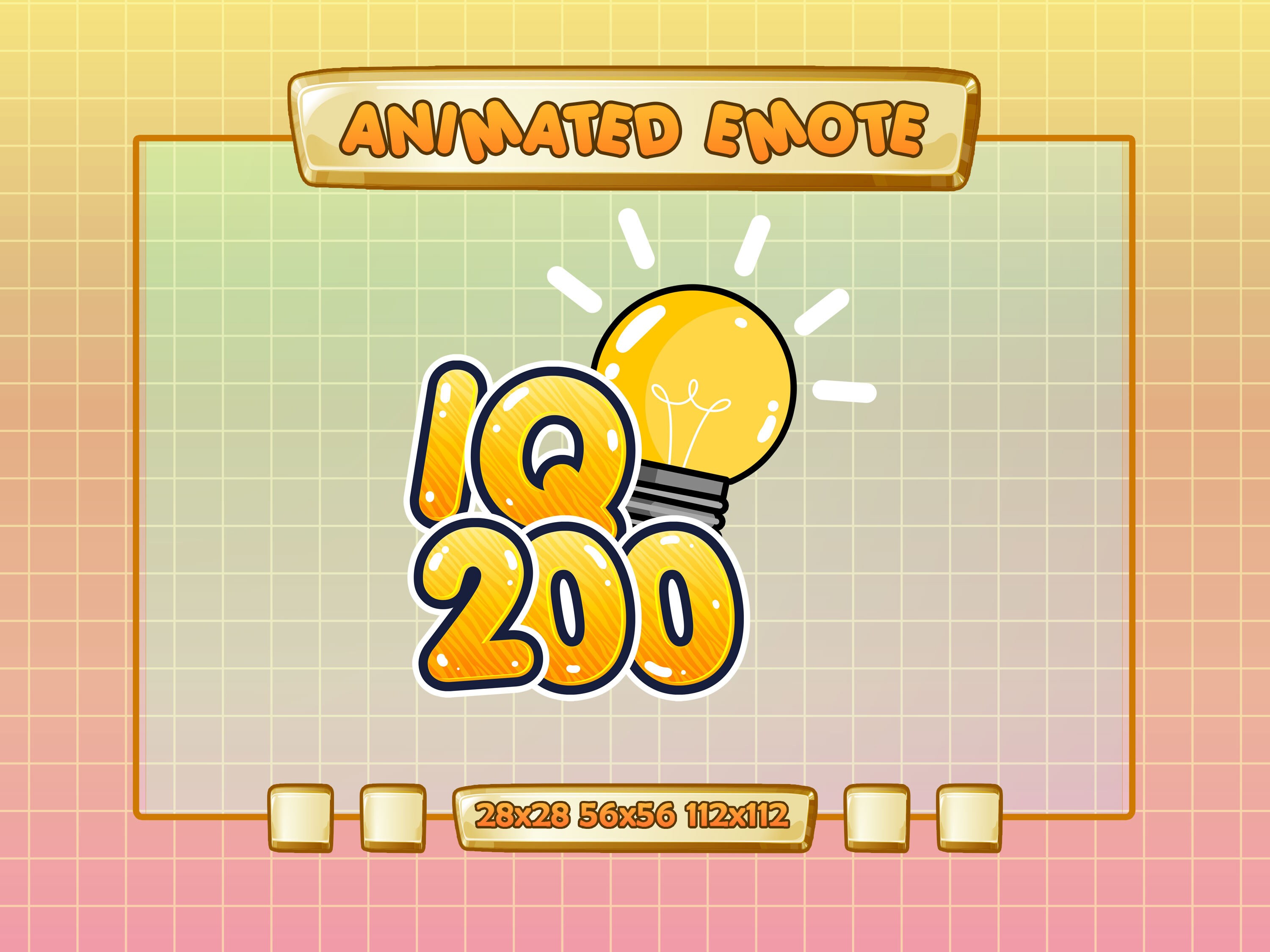 IQ 200 Animated Emote, IQ 200 Text Animated Twitch Discord Youtube ...