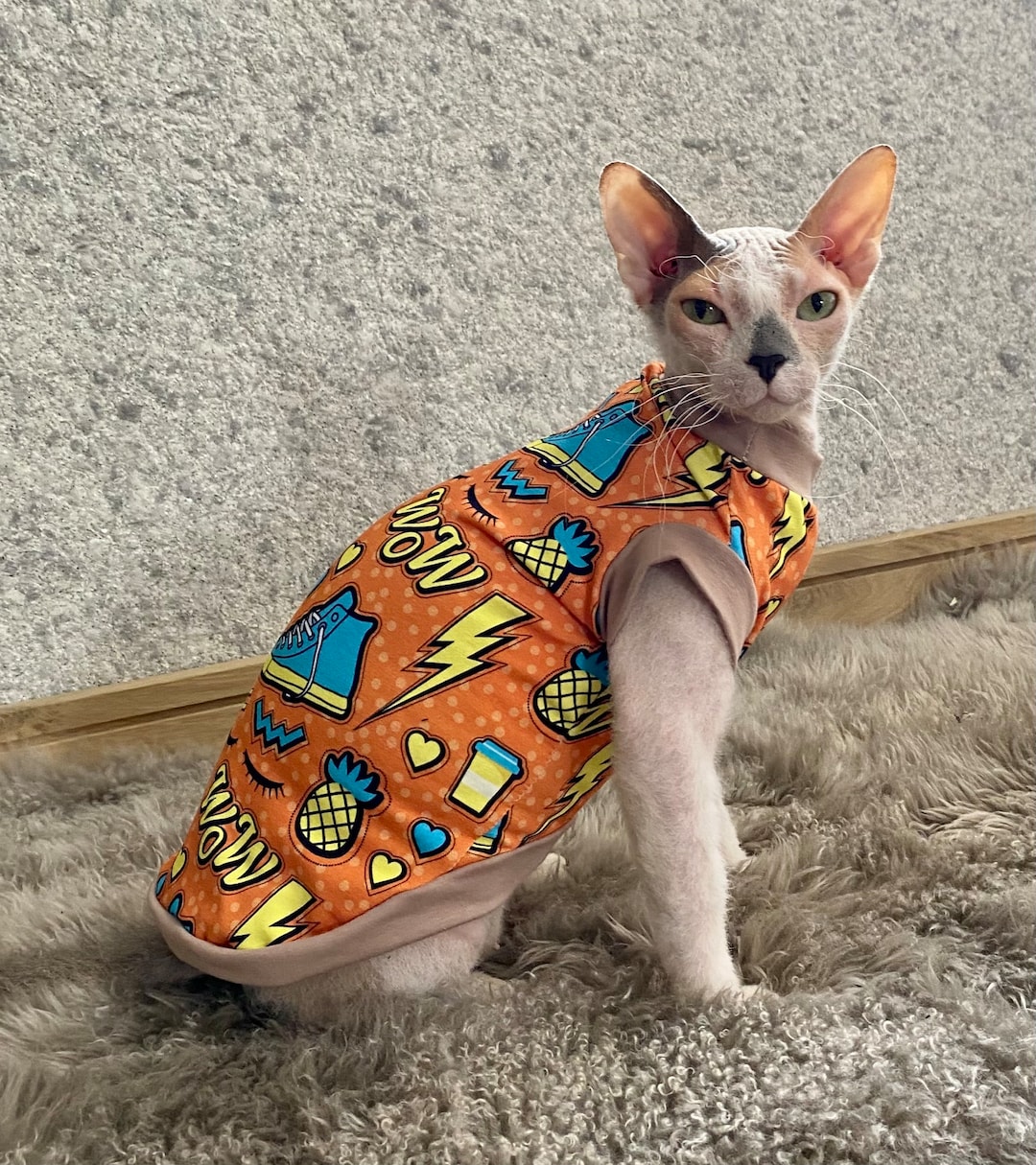 Sphynx Cat Top Tshirt Jersey Cat Clothes - Etsy