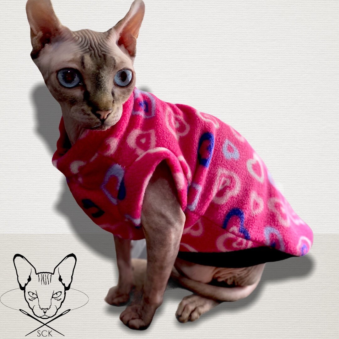 Sphynx Cat Clothes, Bambino Sphynx Clothes, Fleece Fabric Sphynx Cat ...