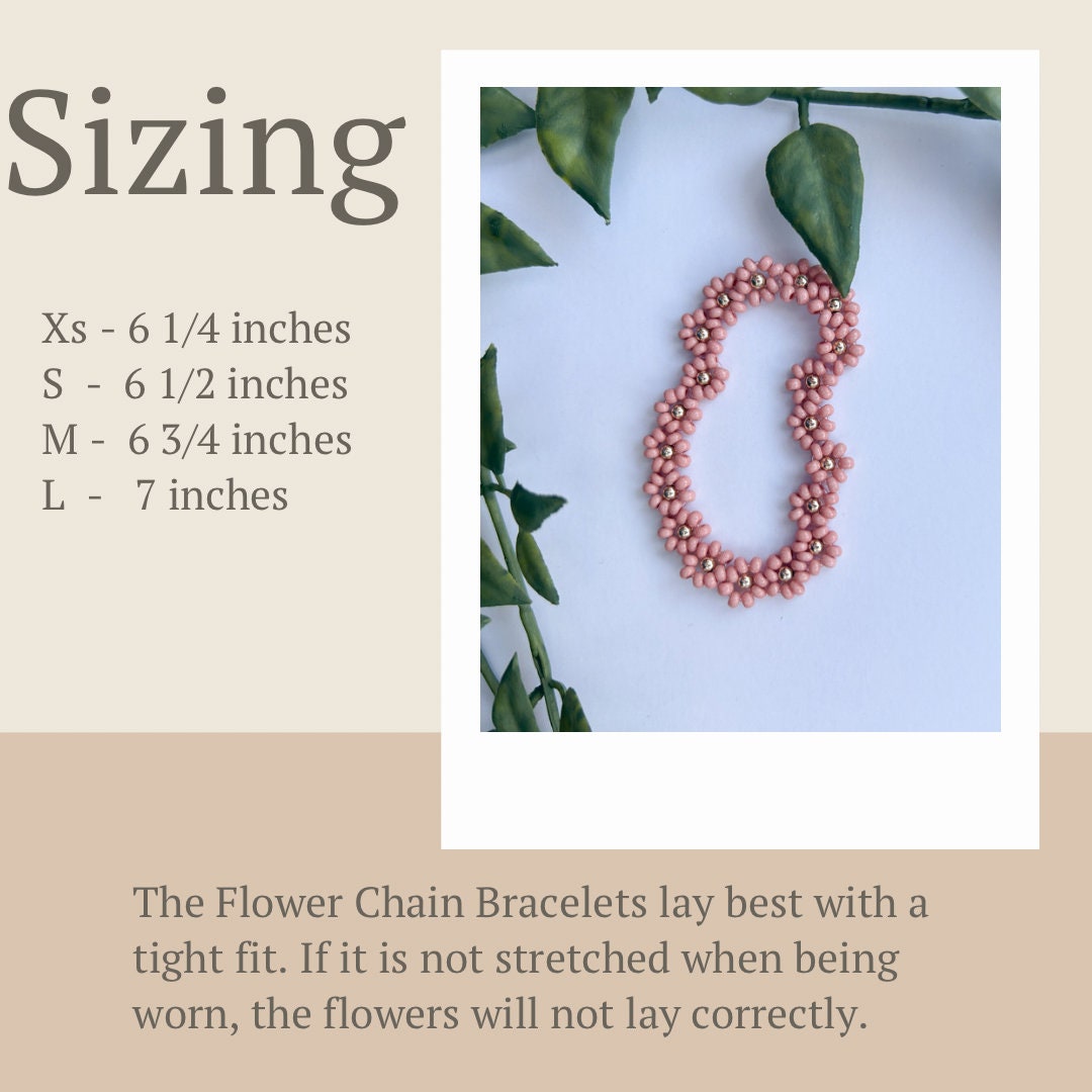 Flower Chain Bracelet / Seed Bead Flower Bracelet - Etsy