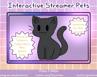 Black Cat Stream Pet | Cute Animated Cat Inside Box Mascot Twitch ...