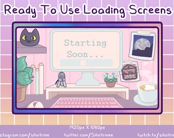 ANIMATED Pink Sparkle Twitch Stream Screens Starting Soon Be Right Back ...