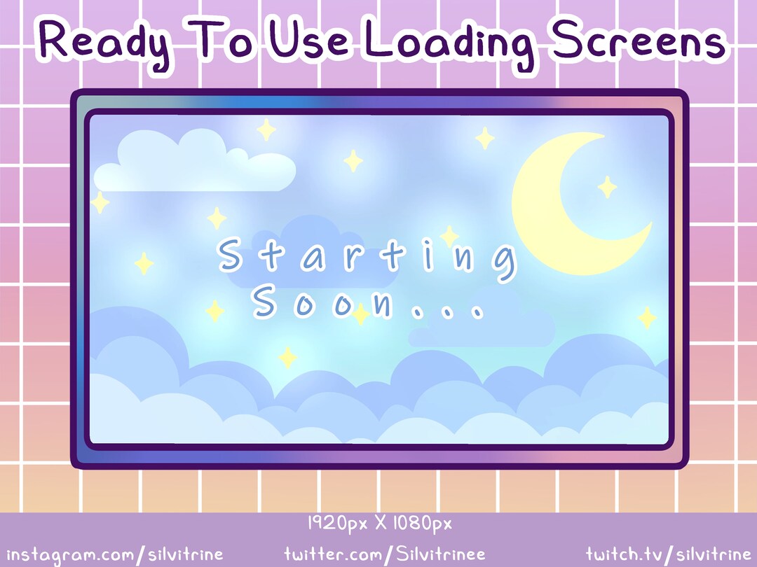 Animated Stream Starting Soon Screens 3 Blue Night Sky Screens for ...