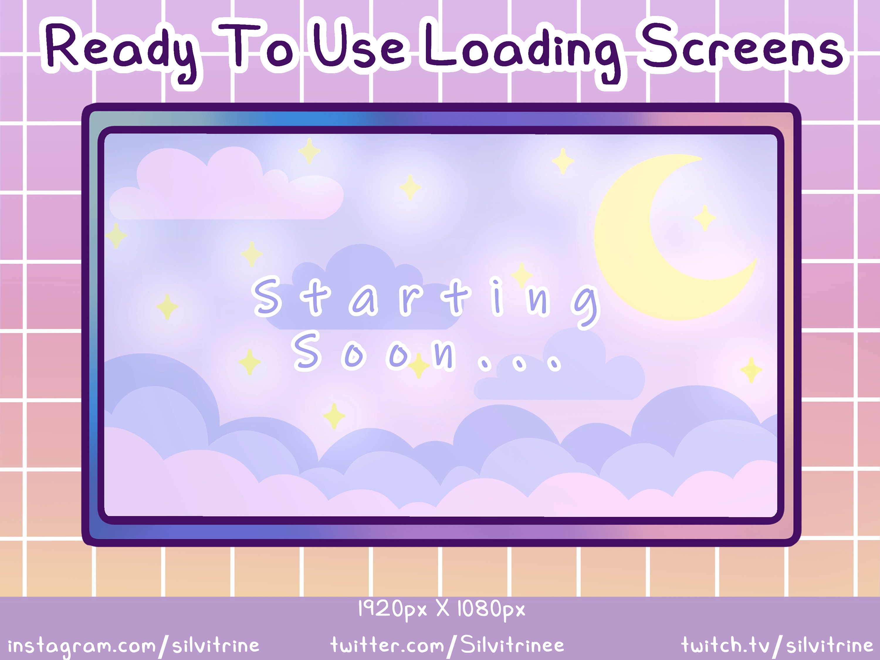 Animated Stream Starting Soon Screens 3 Purple Night Sky Screens for ...
