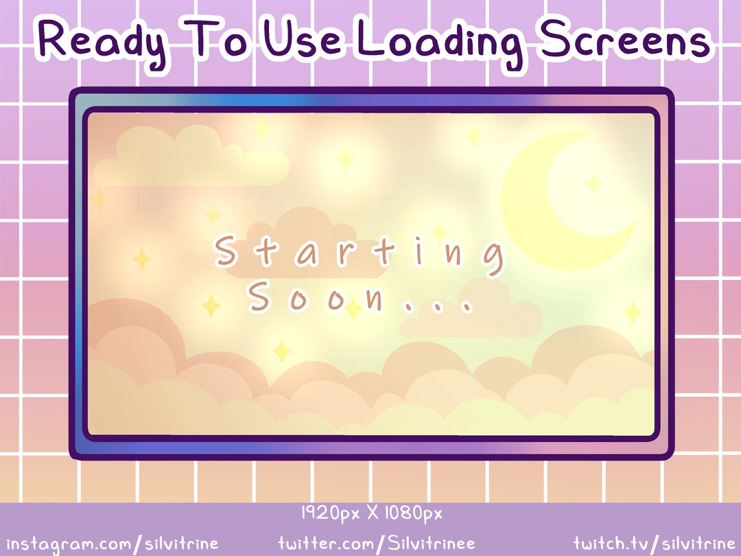 Animated Stream Starting Soon Screens 3 Orange Night Sky Screens for ...