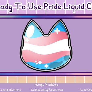 Transgender Flag Liquid Cat Emoji LGBTQIA Emote for Twitch and Youtube ...