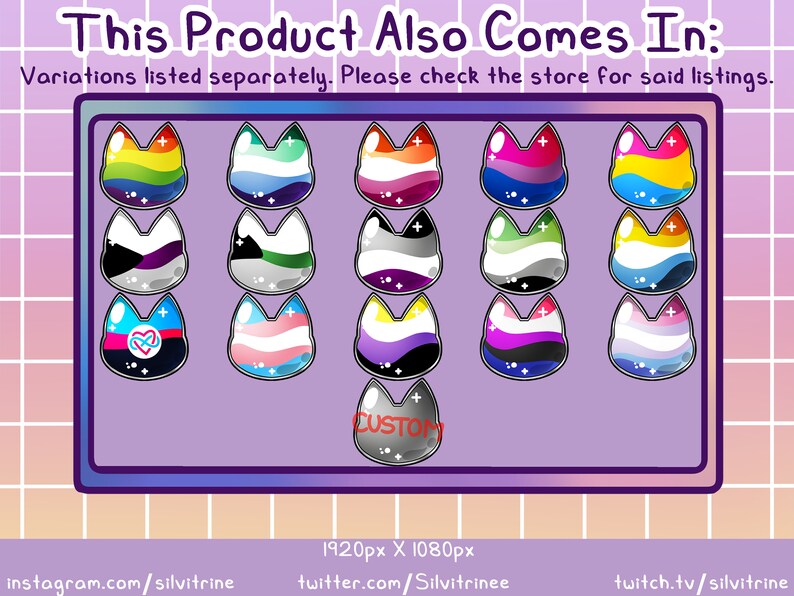 Demisexual Flag Liquid Cat Emoji LGBTQIA Emote for Twitch and Youtube ...