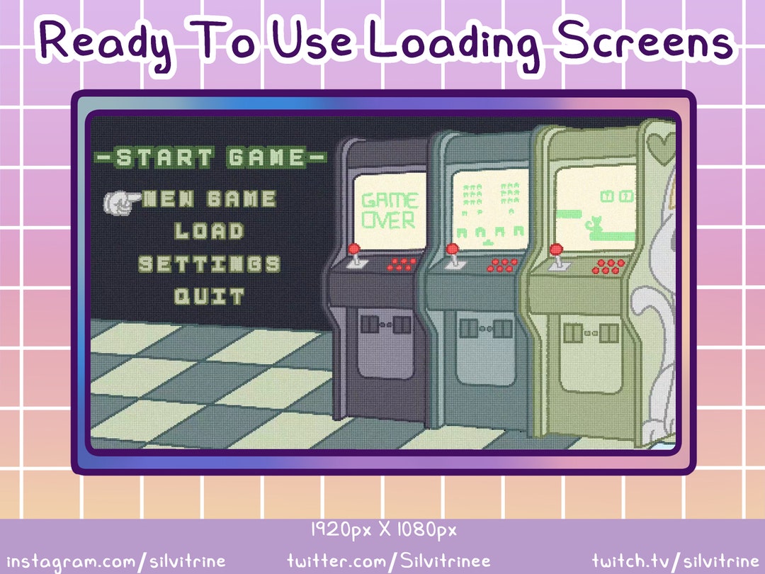 Animated Stream Starting Soon Screens 3 Green Arcade Screens for Twitch ...