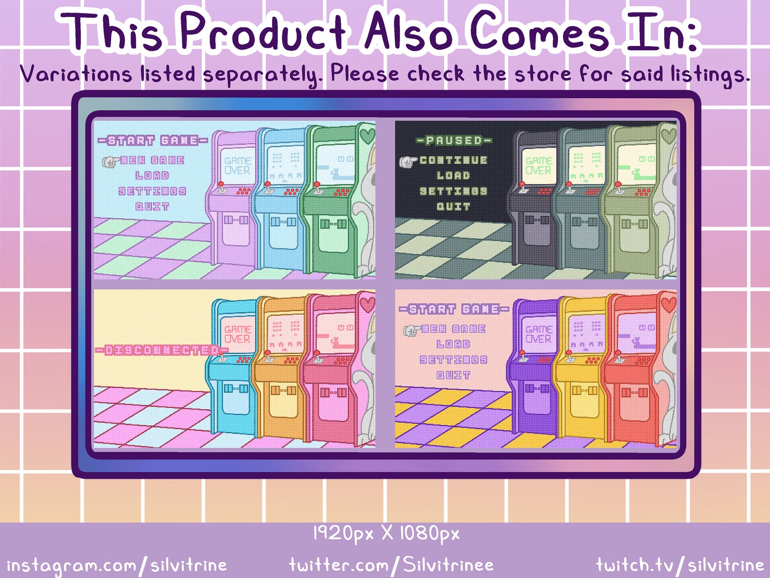 Animated Stream Starting Soon Screens 3 Purple Arcade Screens for ...