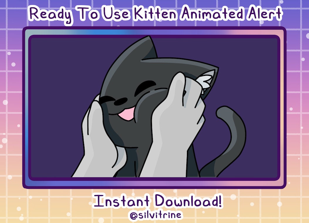 Black Cat Animated Twitch Alert Animated Cat Face Squish - Etsy UK