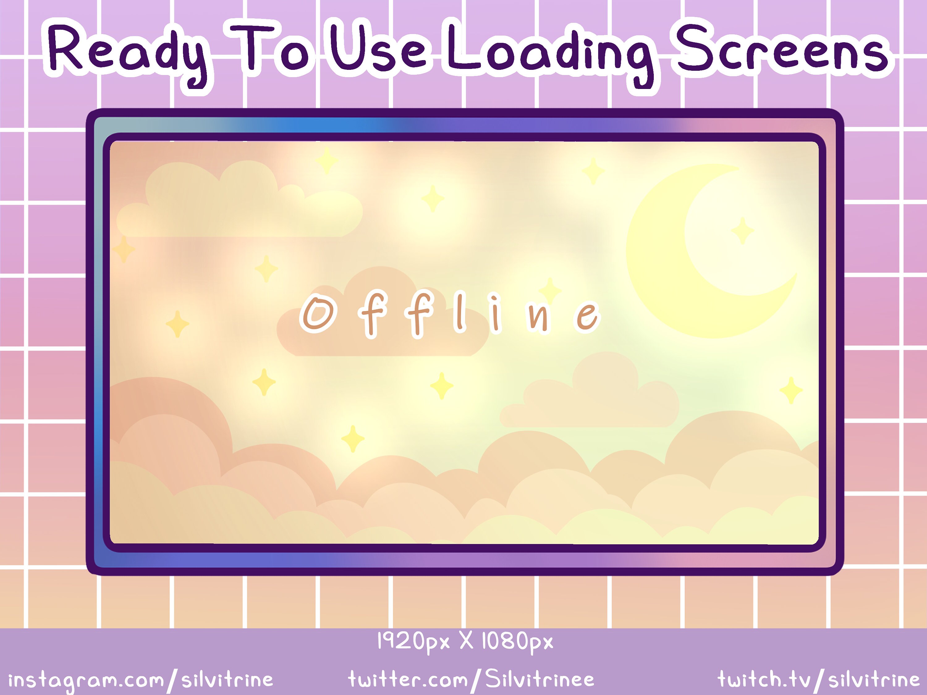 Animated Stream Starting Soon Screens 3 Orange Night Sky Screens for ...