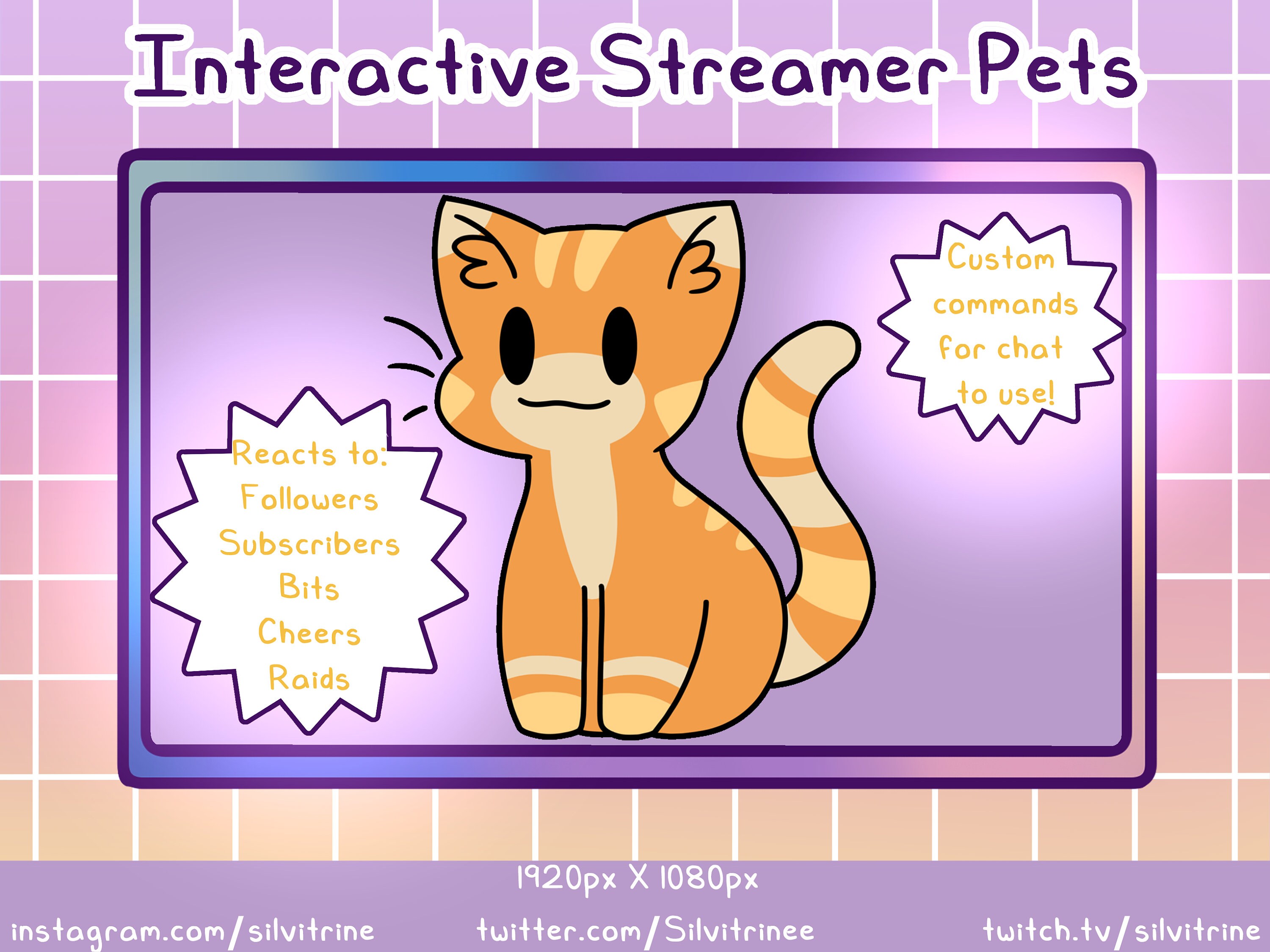 Ginger Cat Stream Pet | Cute Animated Pet Cat Mascot Stream Widget ...