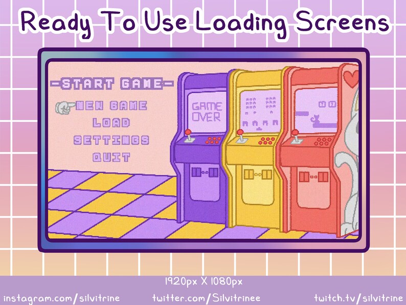 Animated Stream Starting Soon Screens 3 Purple Arcade Screens for ...