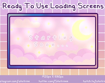 ANIMATED Pink Sparkle Twitch Stream Screens Starting Soon Be Right Back ...