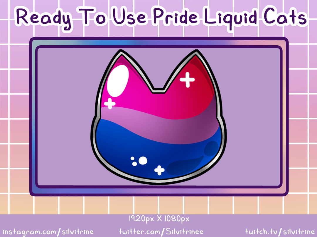 Bisexual Flag Liquid Cat Emoji LGBTQIA Emote for Twitch and Youtube ...