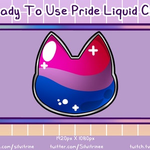 Bisexual Flag Liquid Cat Emoji LGBTQIA Emote for Twitch and Youtube ...