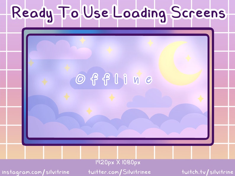 Animated Stream Starting Soon Screens 3 Purple Night Sky Screens for ...
