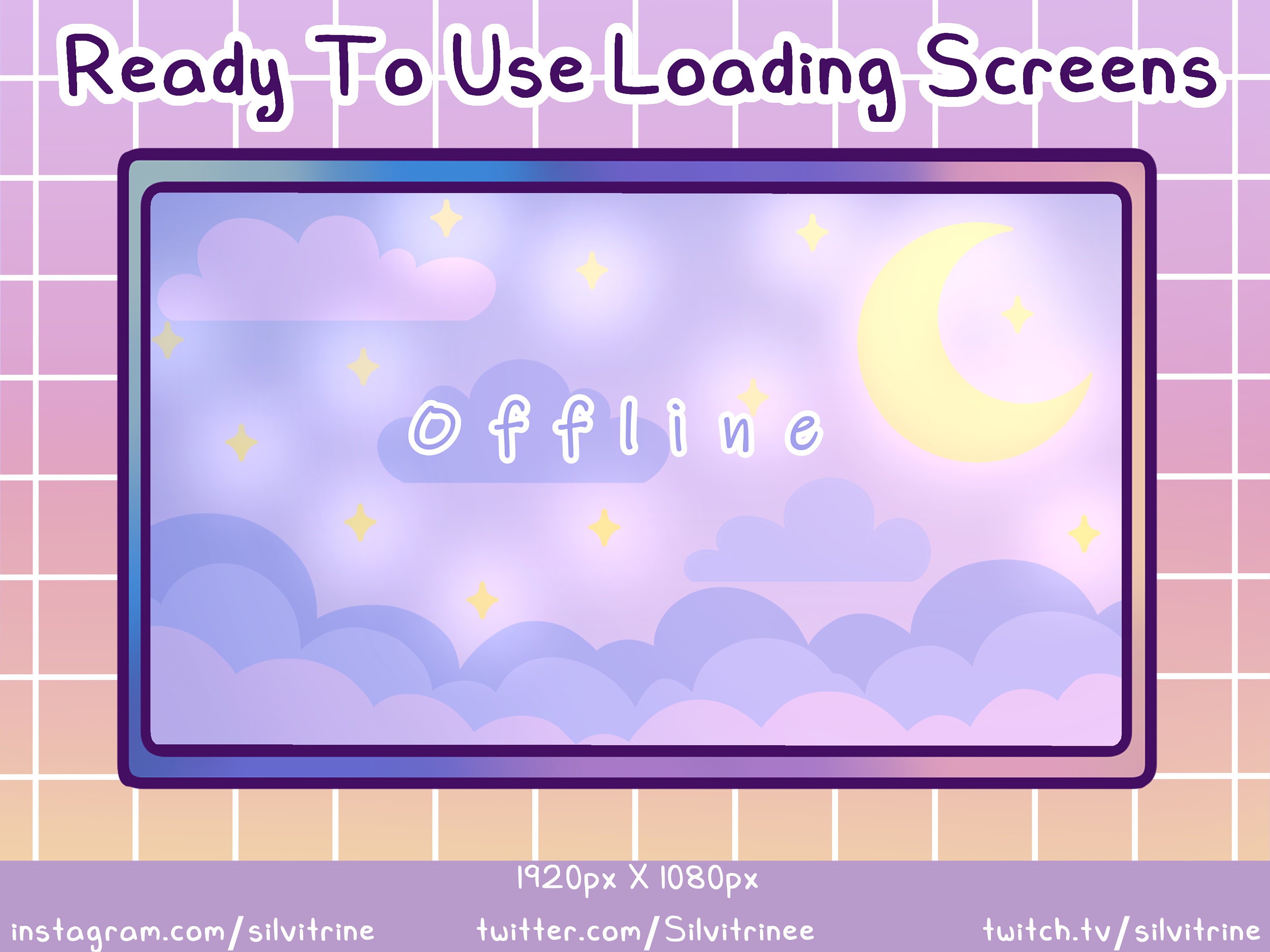Animated Stream Starting Soon Screens 3 Purple Night Sky Screens for ...