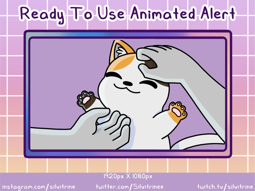 Calico Cat Animated Twitch Alert | Animated Cat Face Pets Alert | - Etsy