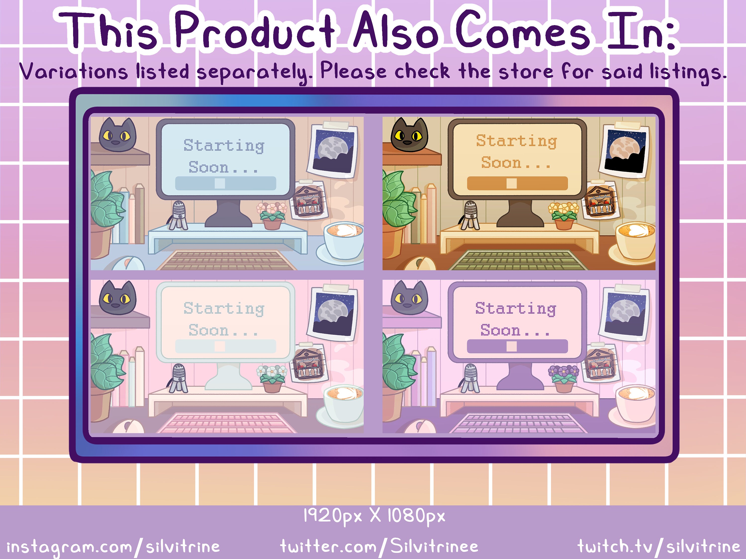 Animated Stream Starting Soon Screens 3 Brown Study Desk Screens for ...