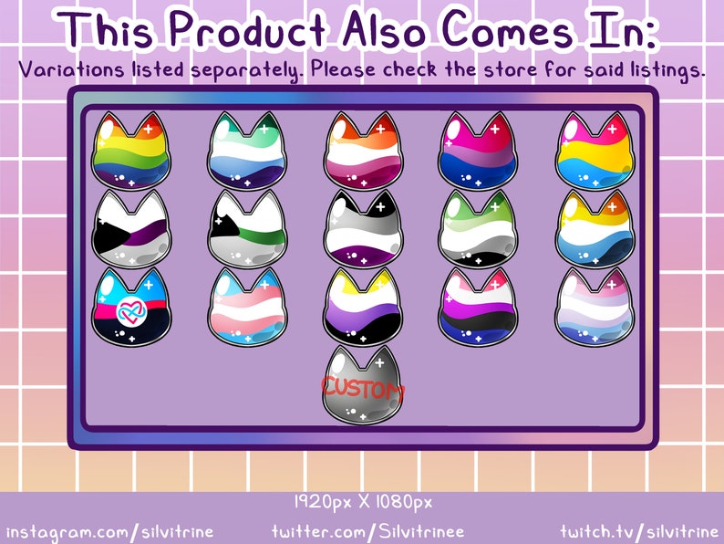 Transgender Flag Liquid Cat Emoji LGBTQIA Emote for Twitch and Youtube ...