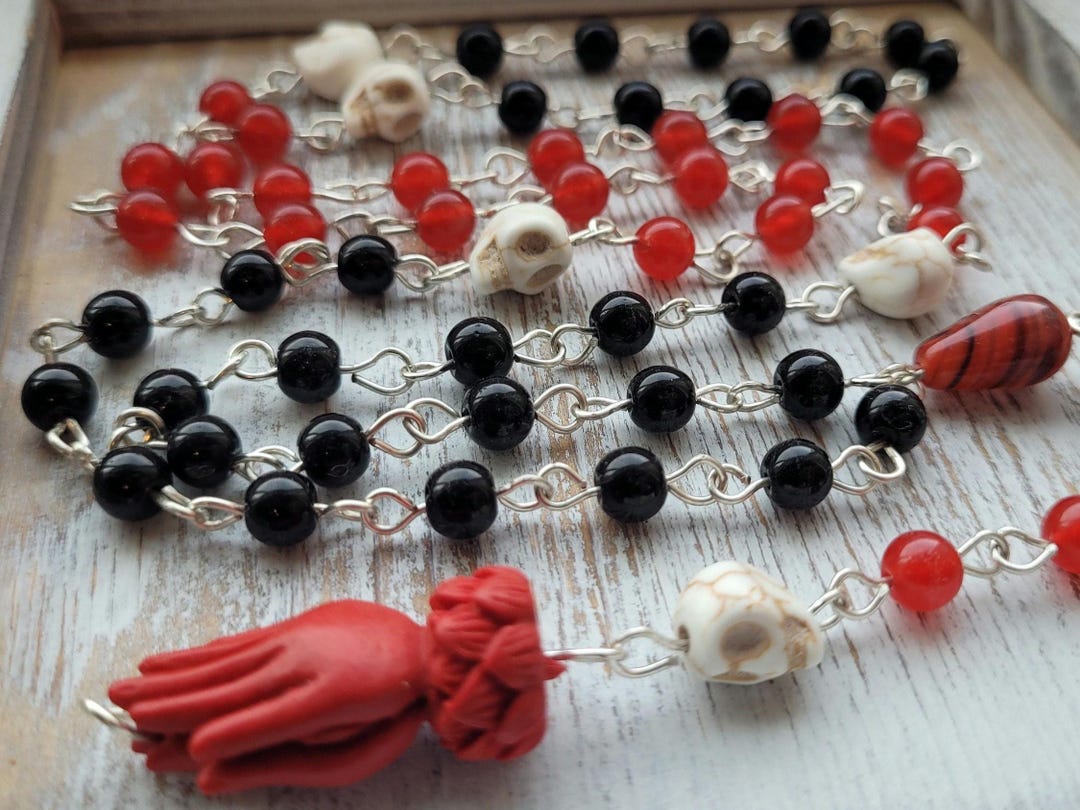 Witch's Rosary - Witchy Prayer Beads - Gothic Rosary Necklace - Etsy