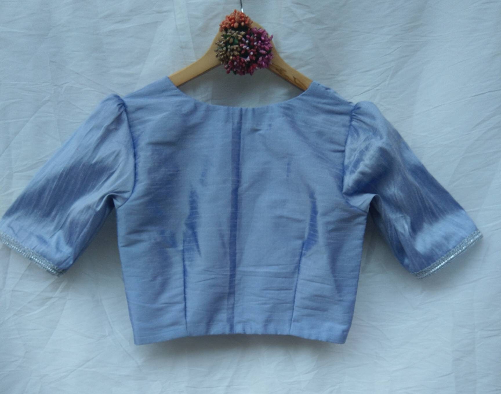 Handmade Designer Women Saree Blouse Ice Blue Sari Blouse - Etsy
