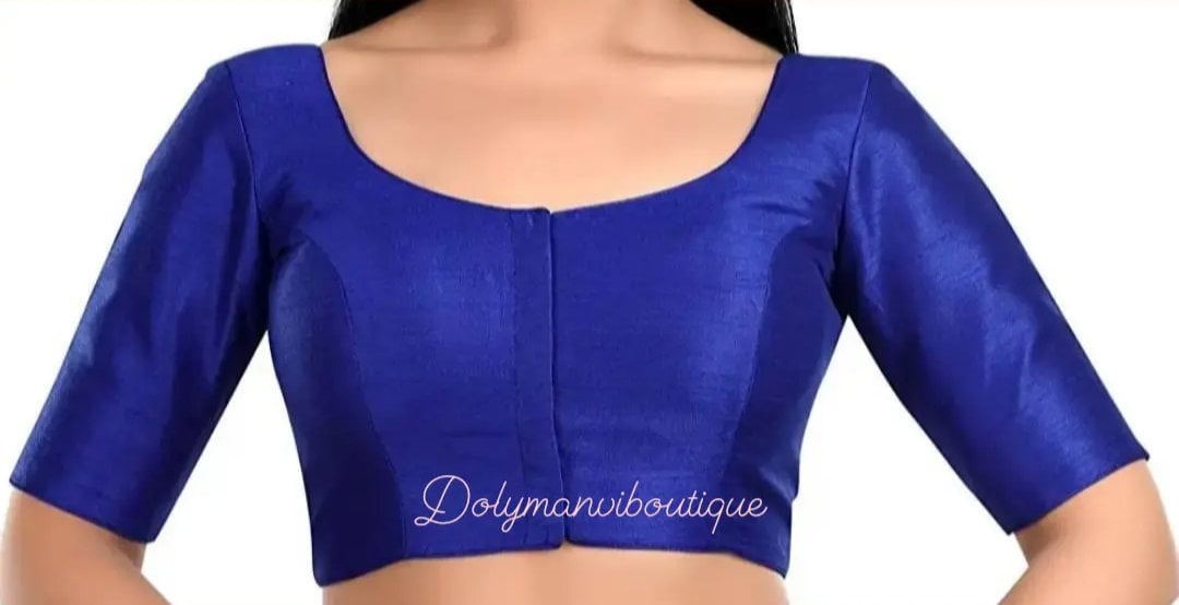 3/4 Sleeves Women Saree Blouse With Front Open and Available in Every ...