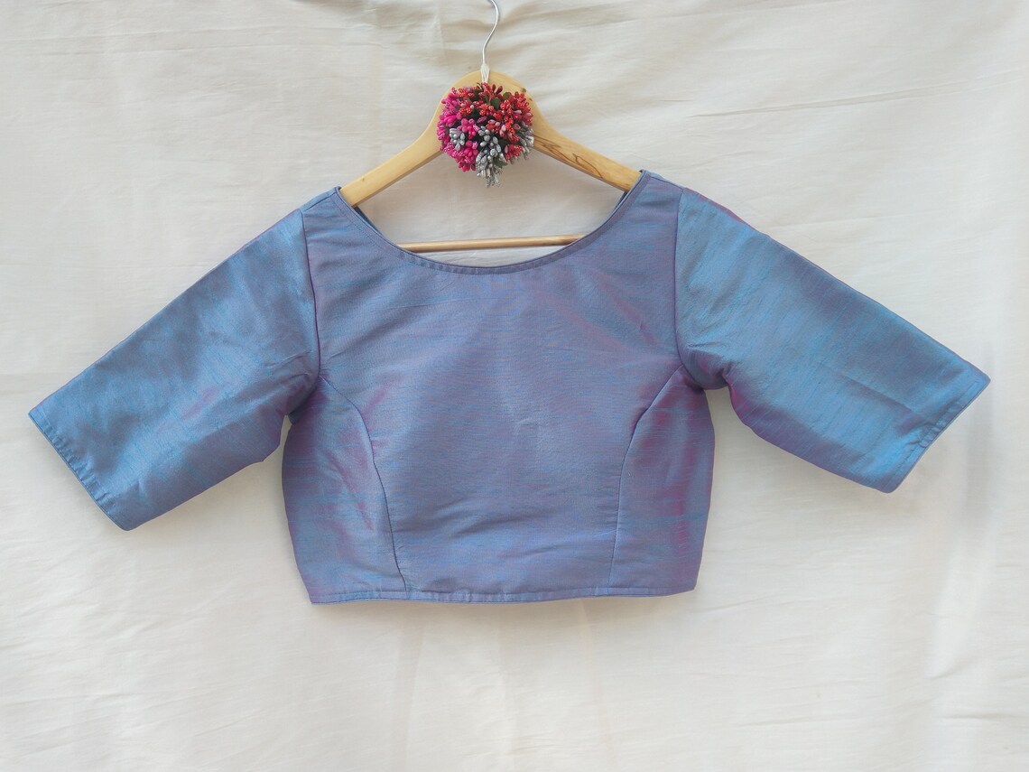 Handmade Designer Women Saree Blouse Ice Blue Sari Blouse - Etsy
