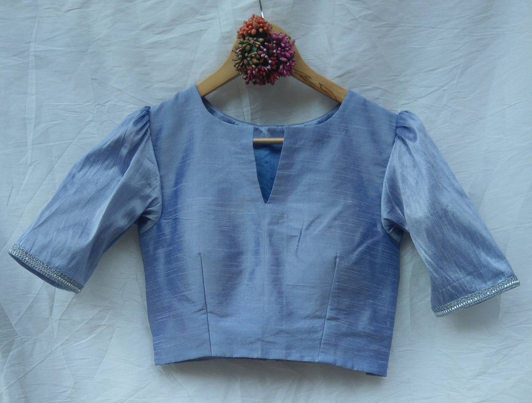 Handmade Designer Women Saree Blouse Ice Blue Sari Blouse - Etsy