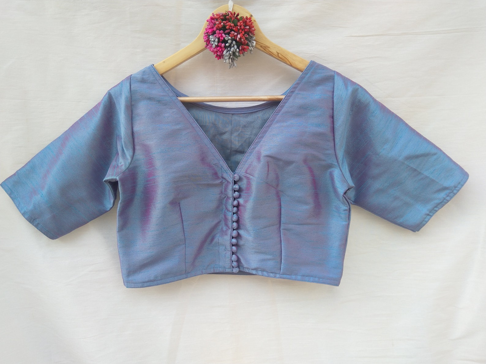 Handmade Designer Women Saree Blouse Ice Blue Sari Blouse - Etsy