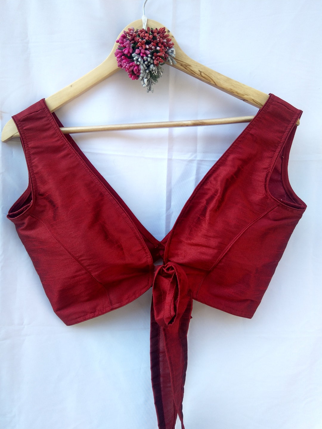 V-cut Saree Blouse Indian Sari Blouse Bollywood Sari Blouse - Etsy