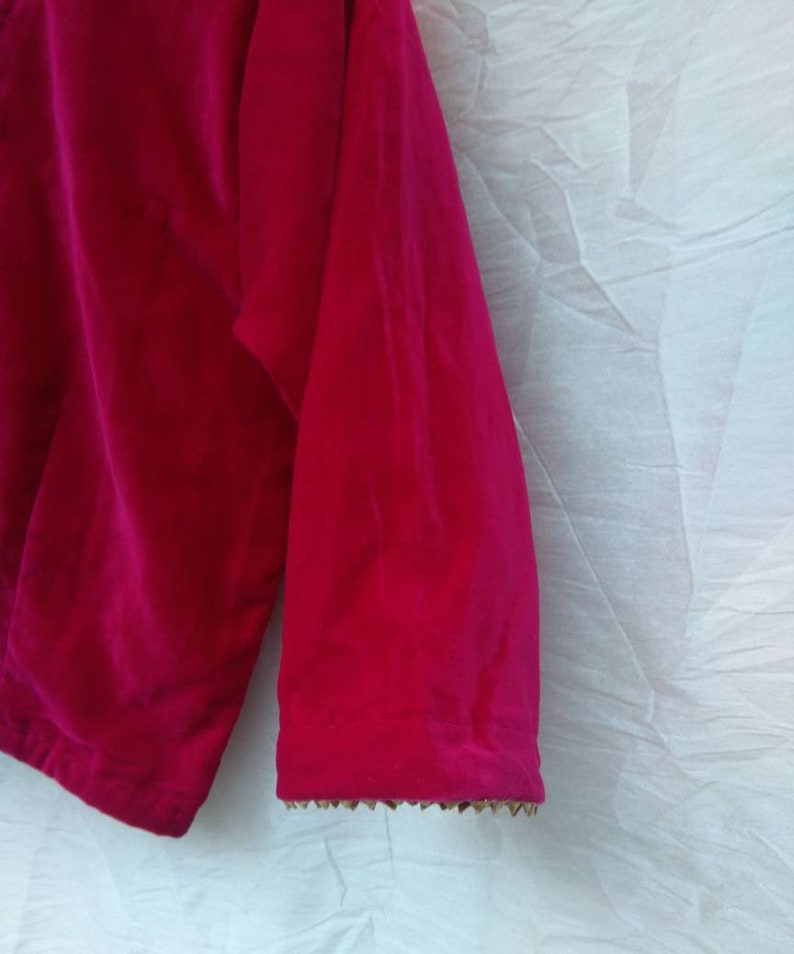 Hot Pink Color Side Zip Velvet Blouse With Elbow Sleeves - Etsy
