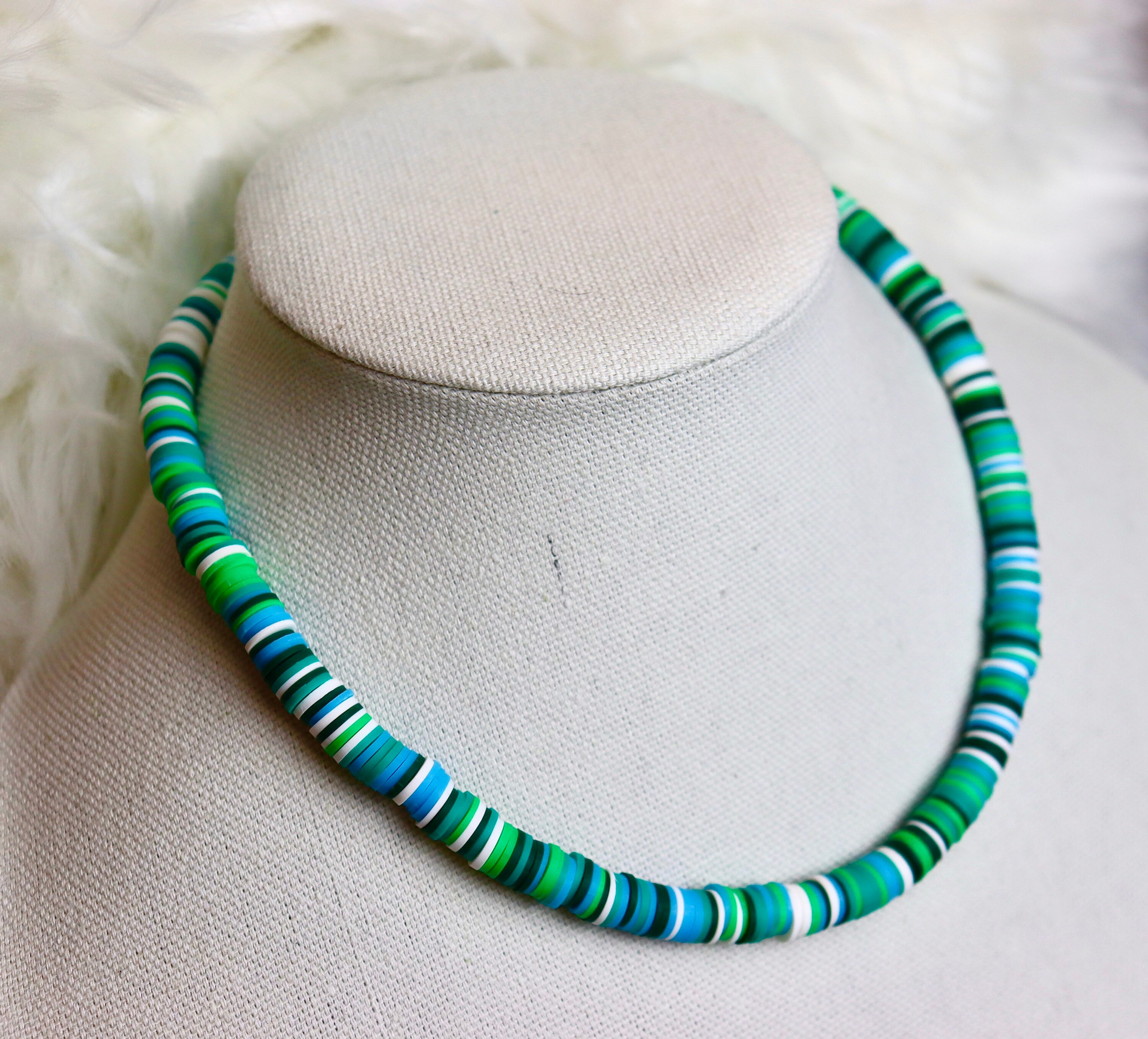 Beach Heishi Bead Necklace, Surfer Necklace, Summer Jewelry, Beachy ...