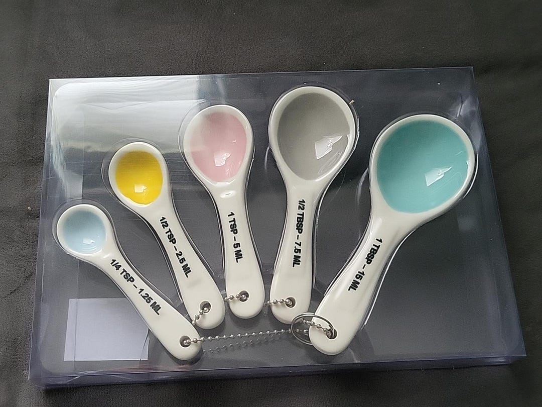 Rae Dunn Artisan Collection Colorful Ceramic Measuring Spoons 5 Pc. Set ...