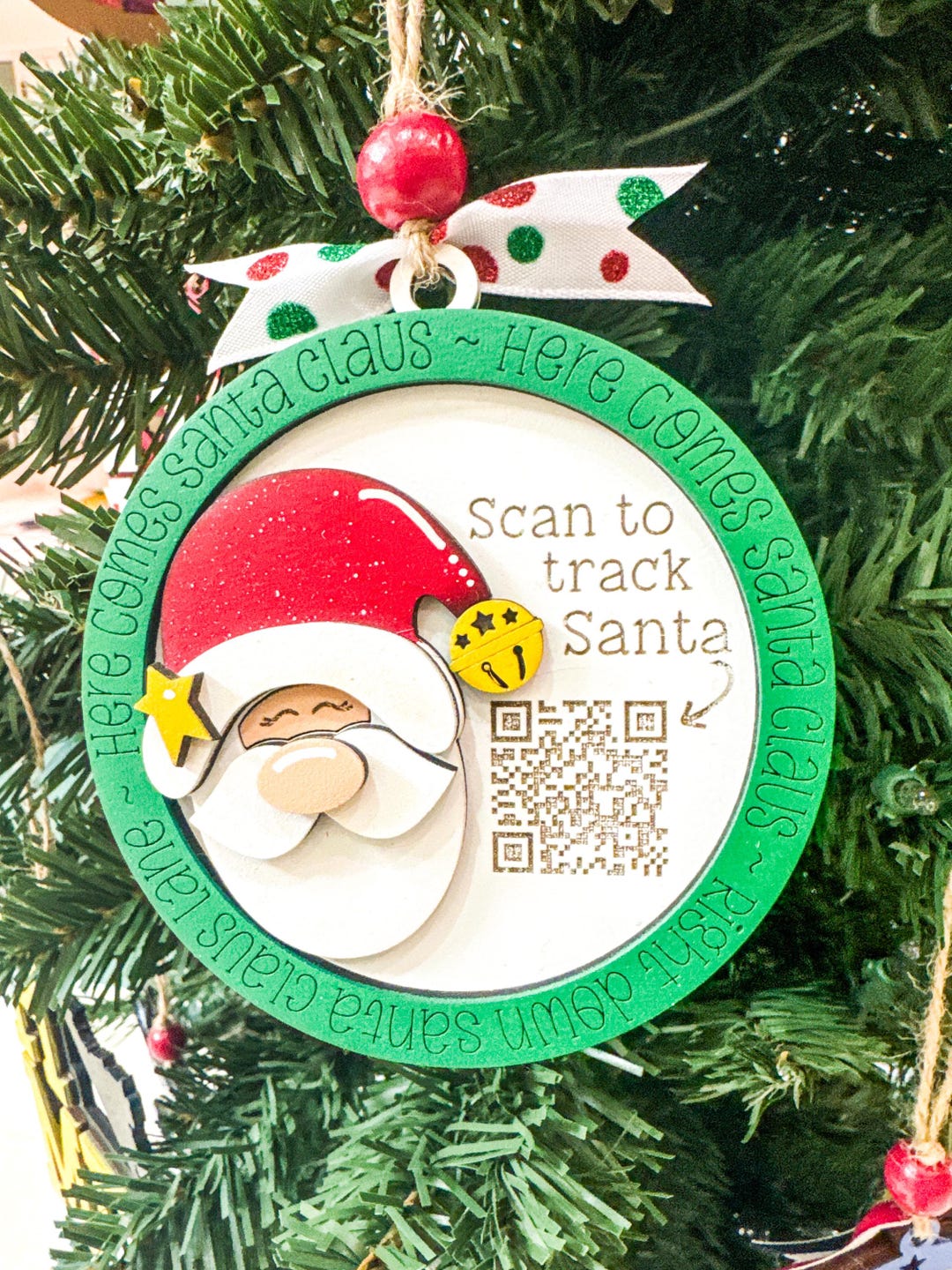 Santa Tracker Ornament, Santa Tracker, Hand Painted Ornament, Ornament ...