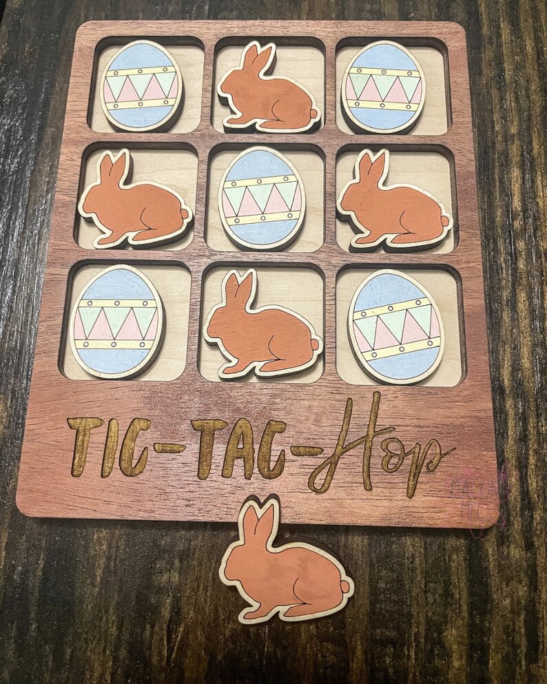 Easter Tic Tac Toe, Bunny Tic Tac Toe, Travel Game, Easter Gift, Cute ...