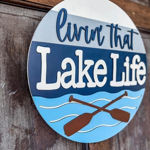 Livin That Lake Life Door Hanger, Lake Life Sign, Lake Sign, Lake Life ...