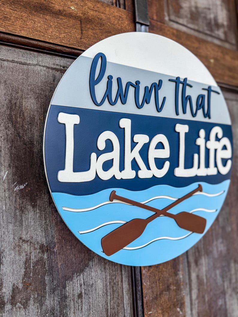 Livin That Lake Life Door Hanger, Lake Life Sign, Lake Sign, Lake Life ...