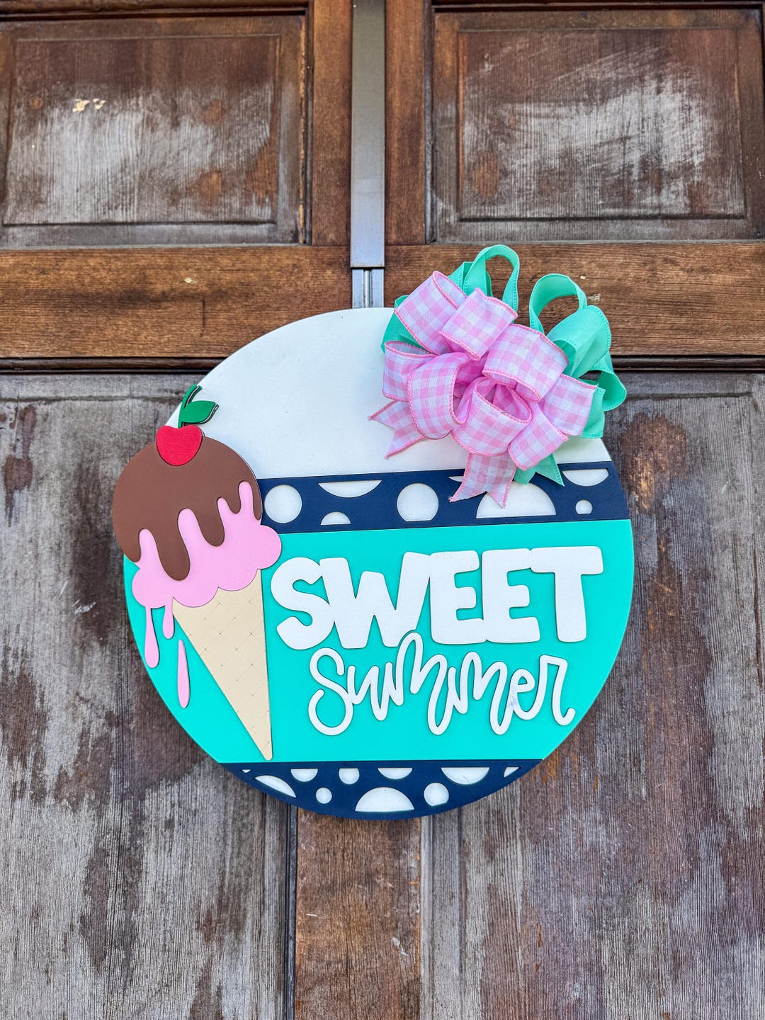 Sweet Summer Door Hanger, Ice Cream Door Hanger, Summer Door Decor ...