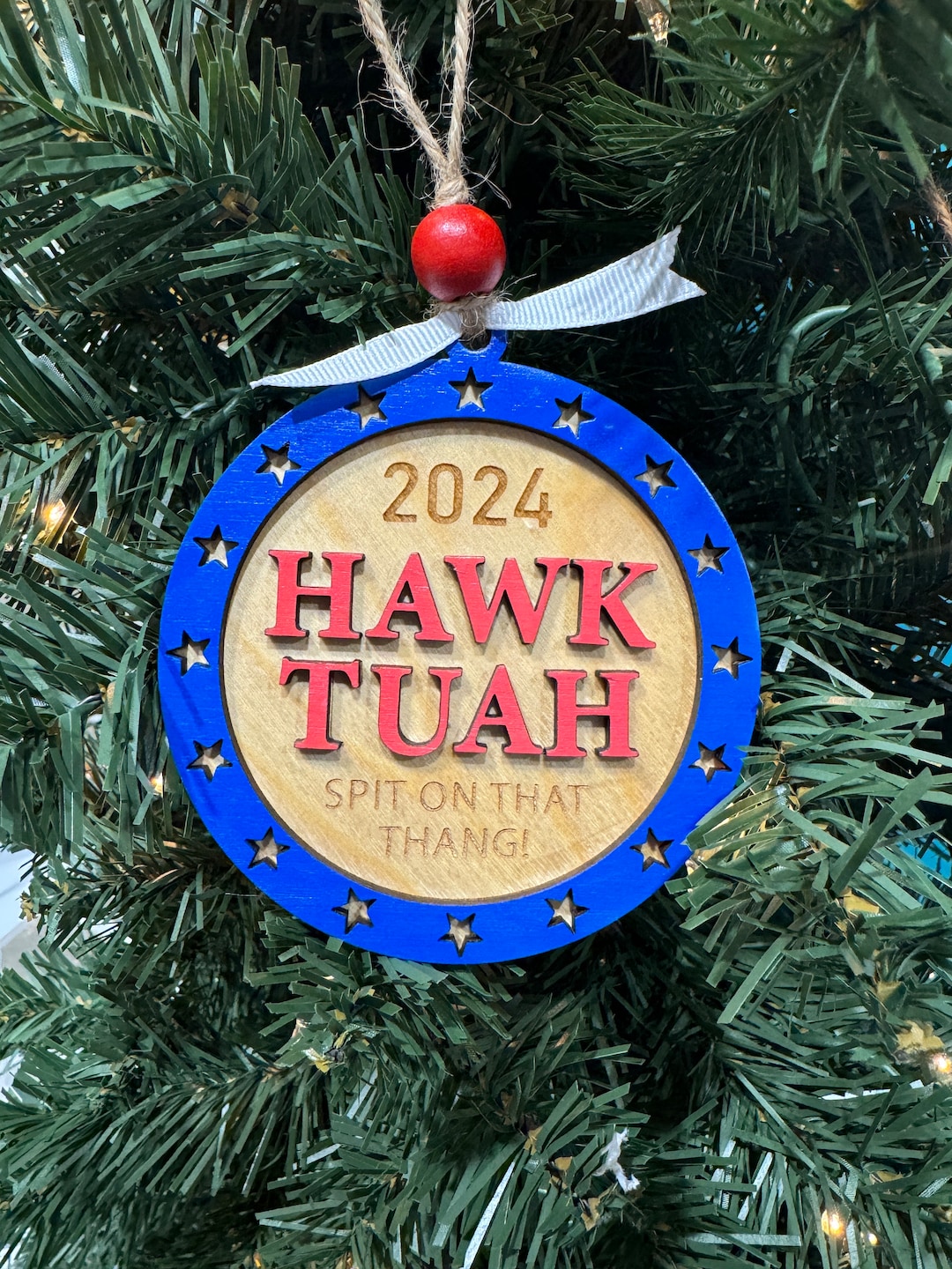 Hawk Tuah Christmas Ornament, Hawk Tuah, Spit on That Thang, Funny 2024 ...