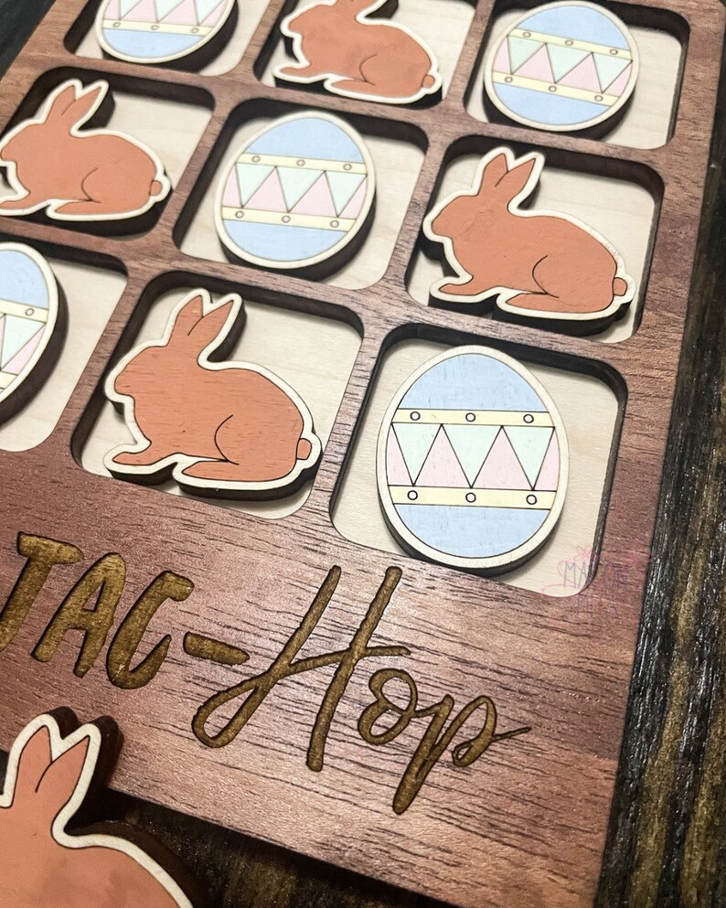 Easter Tic Tac Toe Bunny Tic Tac Toe Travel Game Easter - Etsy