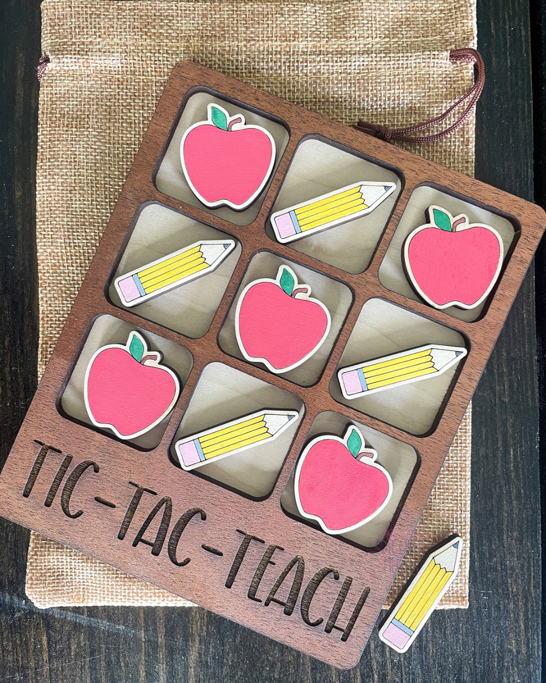Tic-tac-teach, Teacher Appreciation Gift, Cute Teacher Gift, Hand-painted Gift, Game for All ...