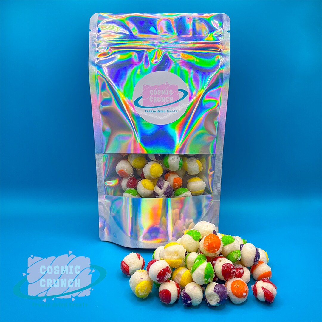 Freeze Dried Toxic Sour Popped Fruit Balls Cosmic Crunch Astronaut Food ...