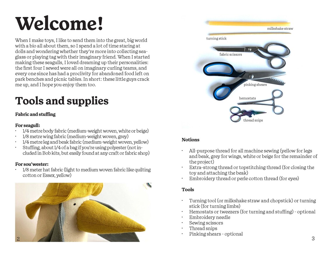 Bob the Seagull Sewing Pattern PDF Download - Etsy